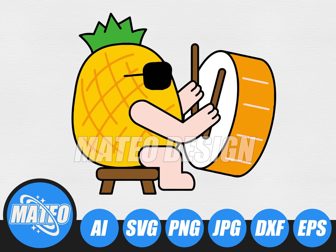 Cartoon Pineapple, Kids Illustration, Stick Figure, Fruit-ai,svg,png ...