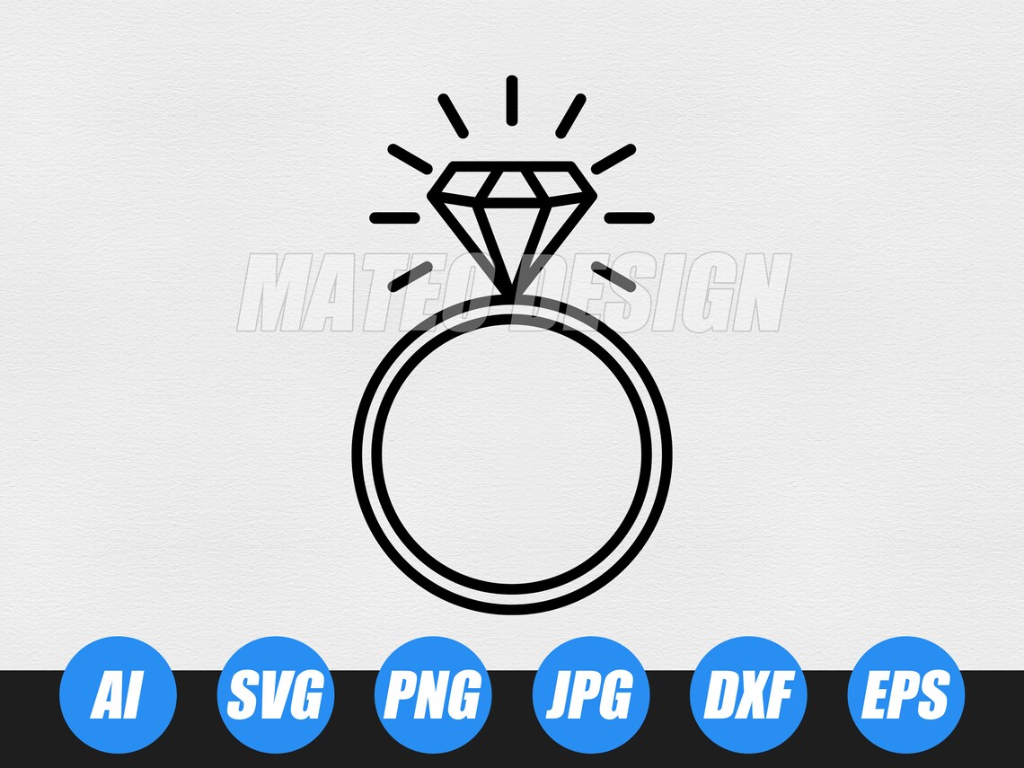 Diamond Ring Svg, Wedding Ring Svg, Ring Svg, Engagement Ring Svg, Ring ...