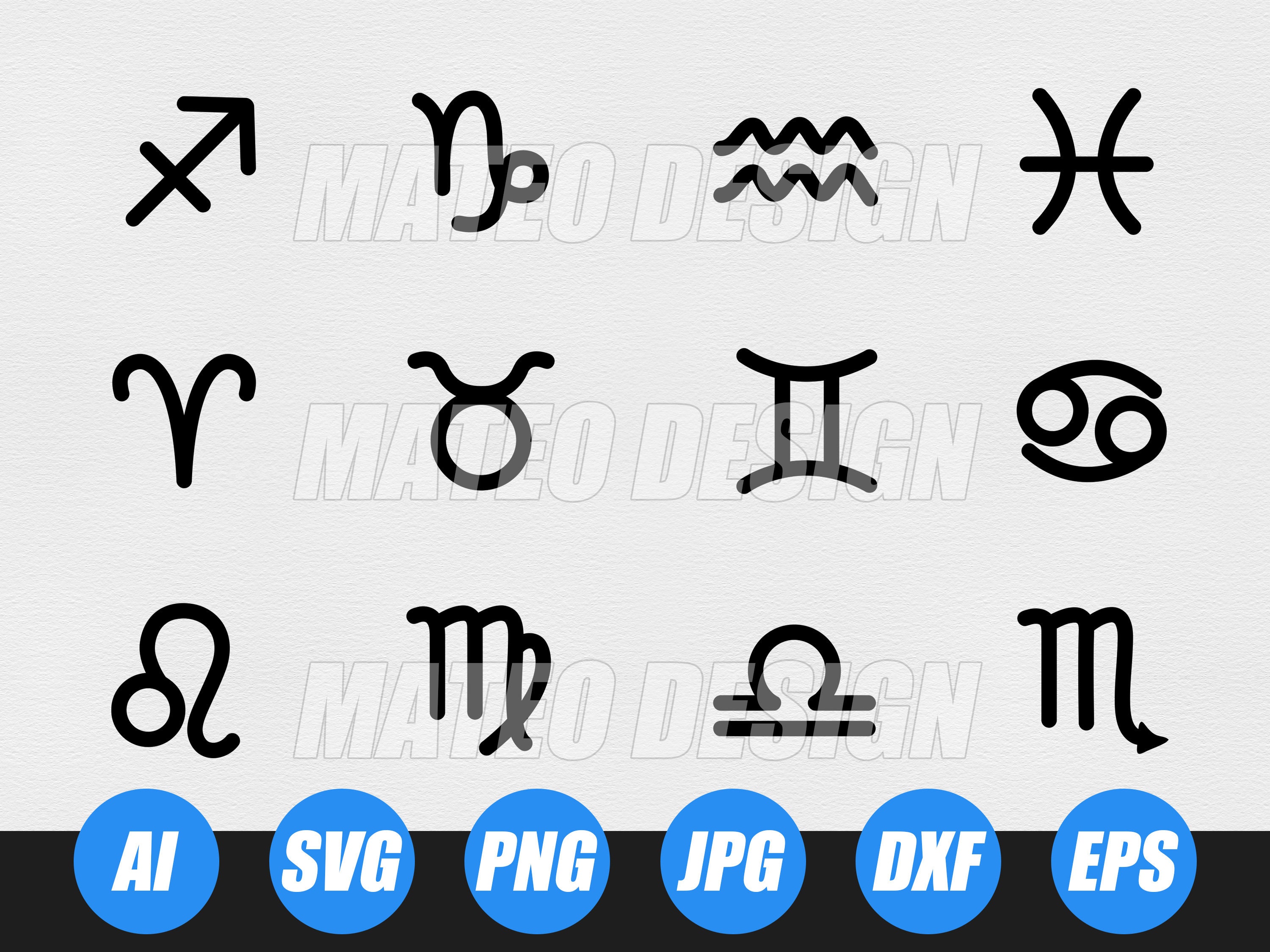 Zodiac SVG Bundle, Zodiac Svg, Zodiac Sign Svg, Horoscope Svg,star Sign ...