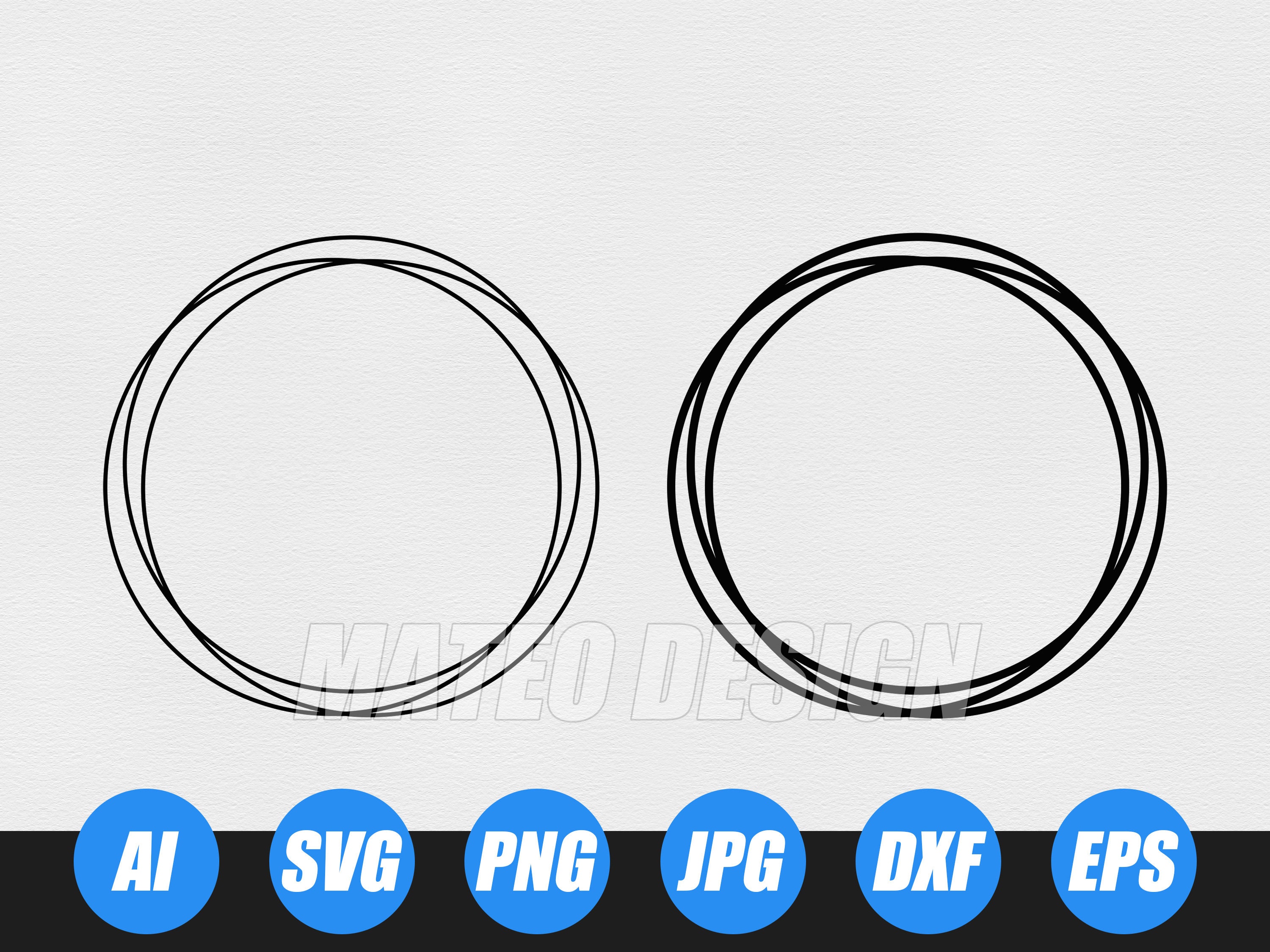 Circle Frame Svg, Sketch Circle Svg, Circle Svg, Thick Layered Circle ...