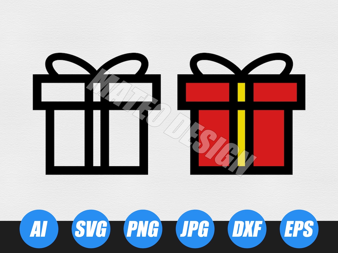 Present Outline SVG Files | Present Vector | Merry Christmas Clip Art ...