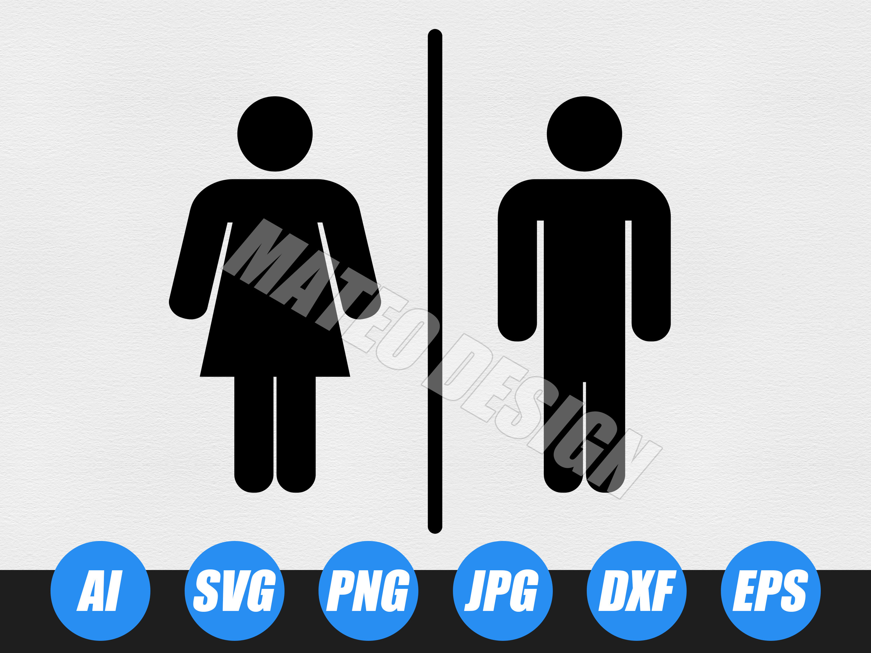 Restroom Symbol SVG Files | Toilet Sign Cut Files | Toilet Sign Vector ...