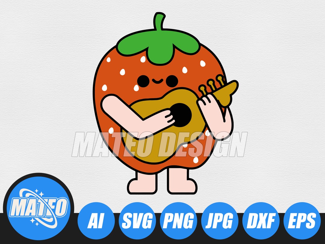 Cartoon Strawberry, Kids Illustration, Stick Figure, Fruit-ai,svg,png ...