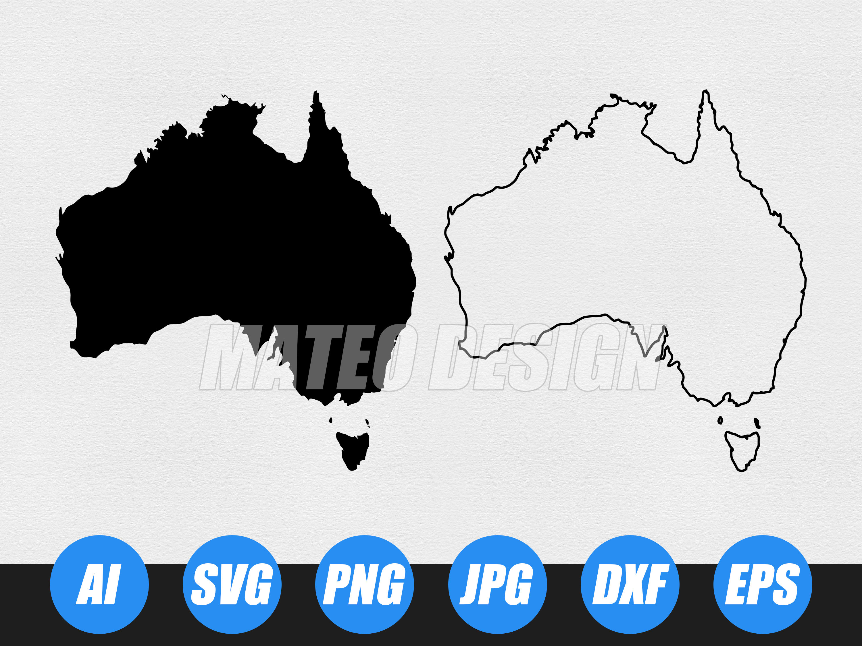 Australia SVG Files Australian Map Cut Files Australia - Etsy