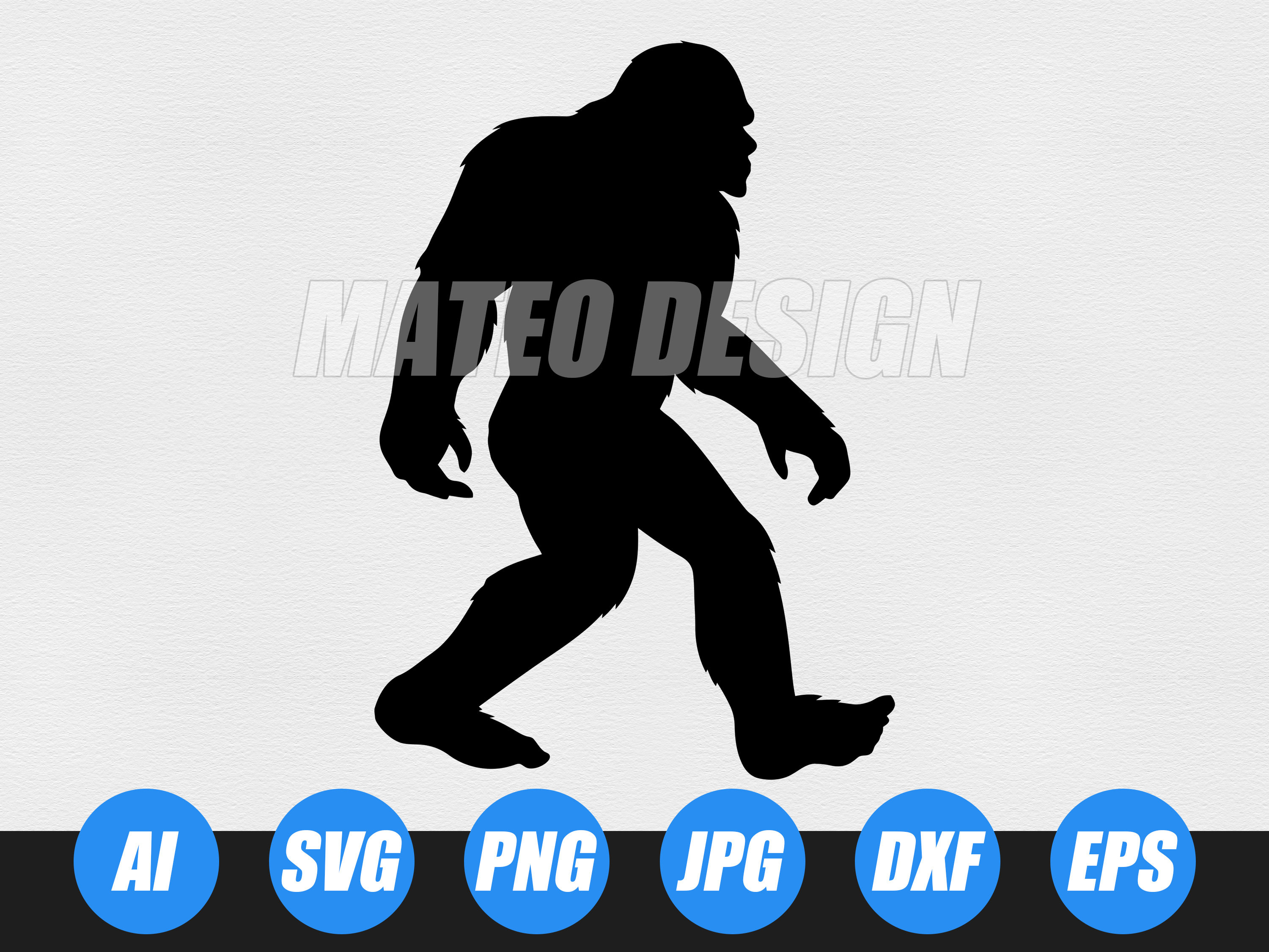 Bigfoot Svg, Big Foot Ai, Yeti Png, Sasquatch Dxf. Vector Cut File for ...
