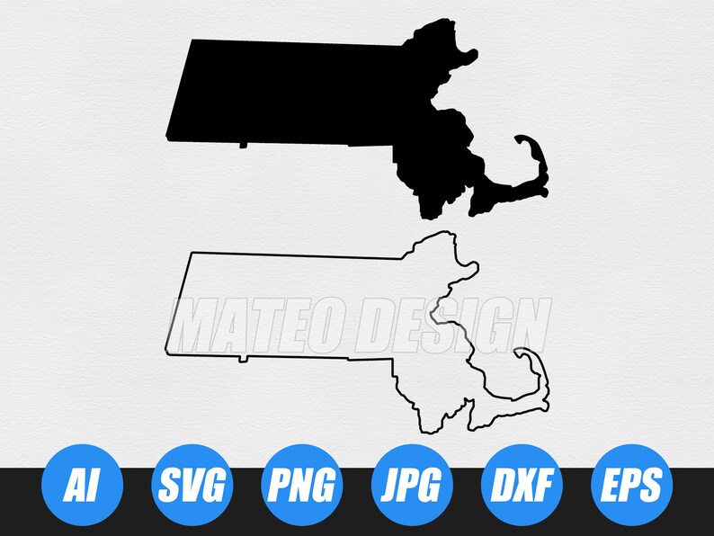 Massachusetts State SVG Files Massachusetts Cut Files - Etsy