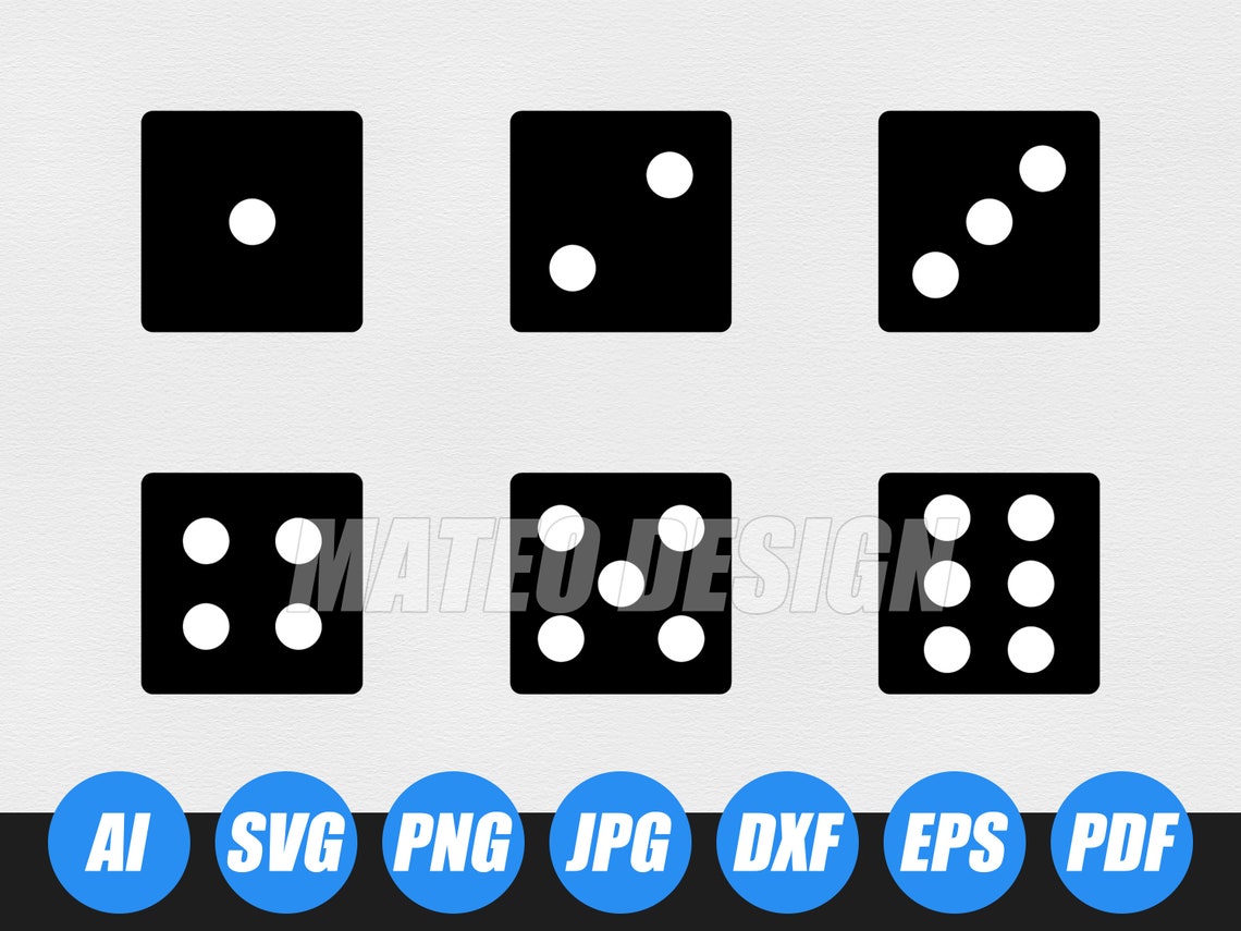 Six Sided Dice SVG Files | Dice Cut Files | Die Vector | Dice Clip Art ...