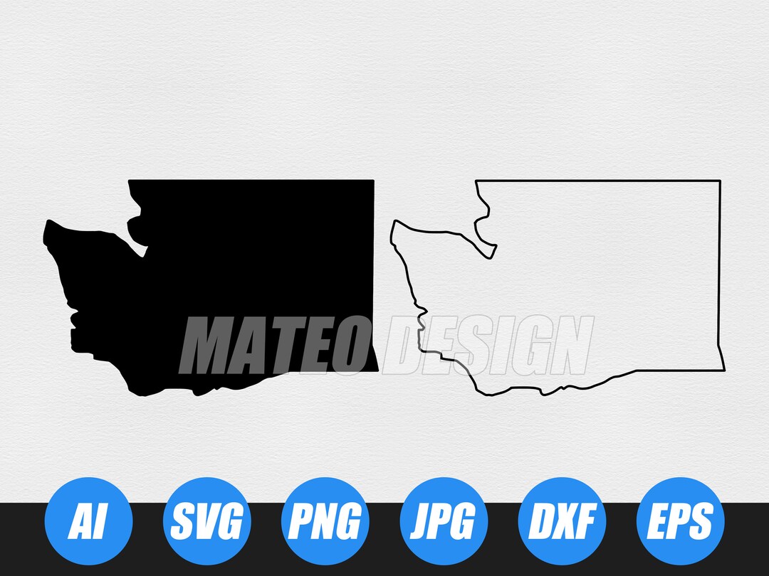 Washington Outline SVG Files Washington Cut Files - Etsy