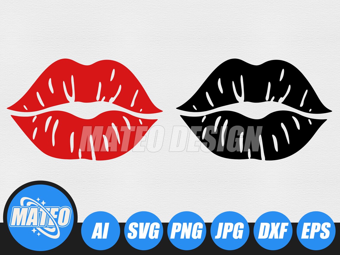 Kiss Svg, American Lips Svg,lips Svg, Red Lips Svg, Kiss Design, Cricut and Silhouette-ai,svg ...