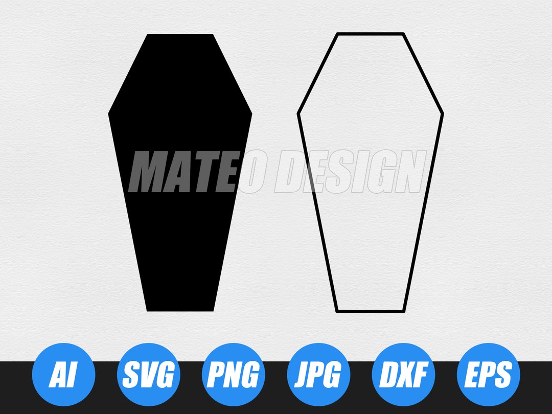 Coffin SVG Files Halloween SVG Cut Files Halloween Clip Art Cnc Files Coffin Casket Silhouette ...