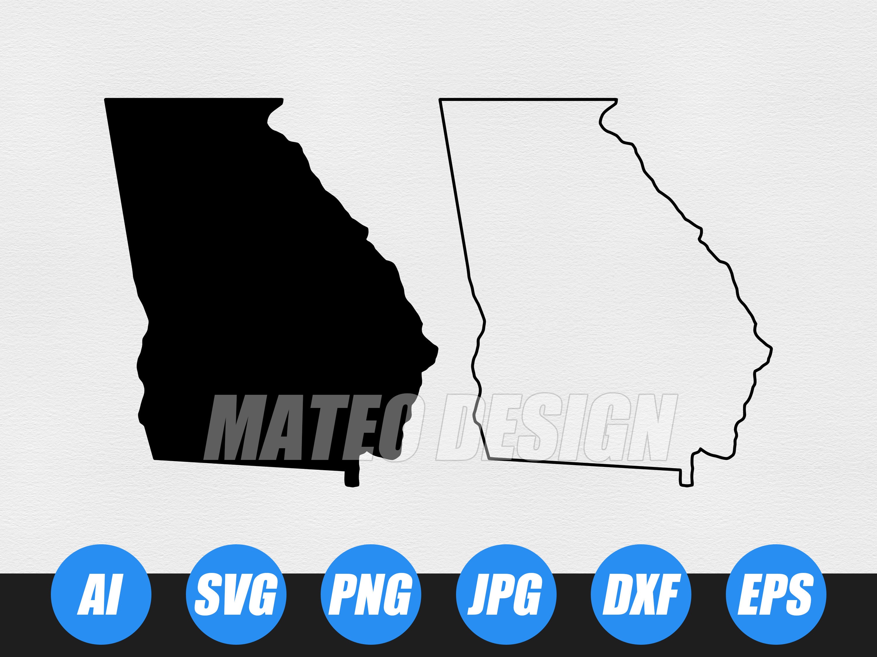 Georgia State SVG Files | Georgia Silhouette Cut Files | Georgia Vector ...