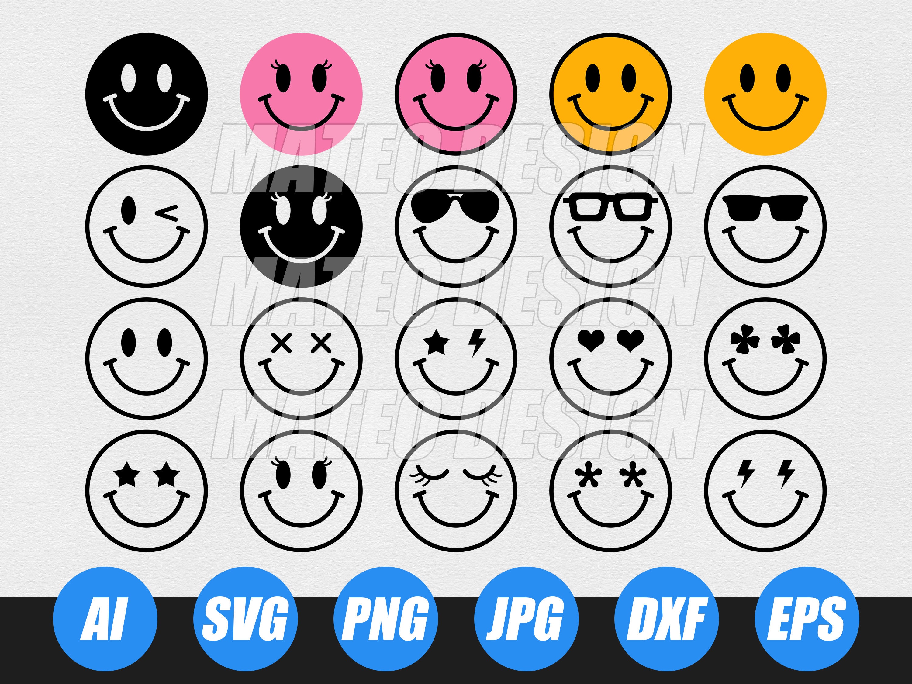 Smiley Face Svg, Smileyface,png,smiley Face Svg Bundle, Dxf,svg,happy ...