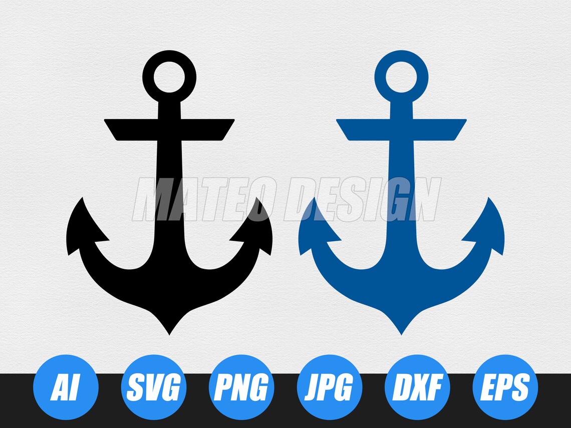Anchor Svg, Nautical Svg, Ship Anchor Svg, Dxf, Clipart, Vector, Icon ...
