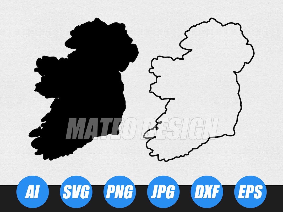 Ireland SVG Ireland Cut Files Ireland Outline SVG Ireland Map Clip Art ...