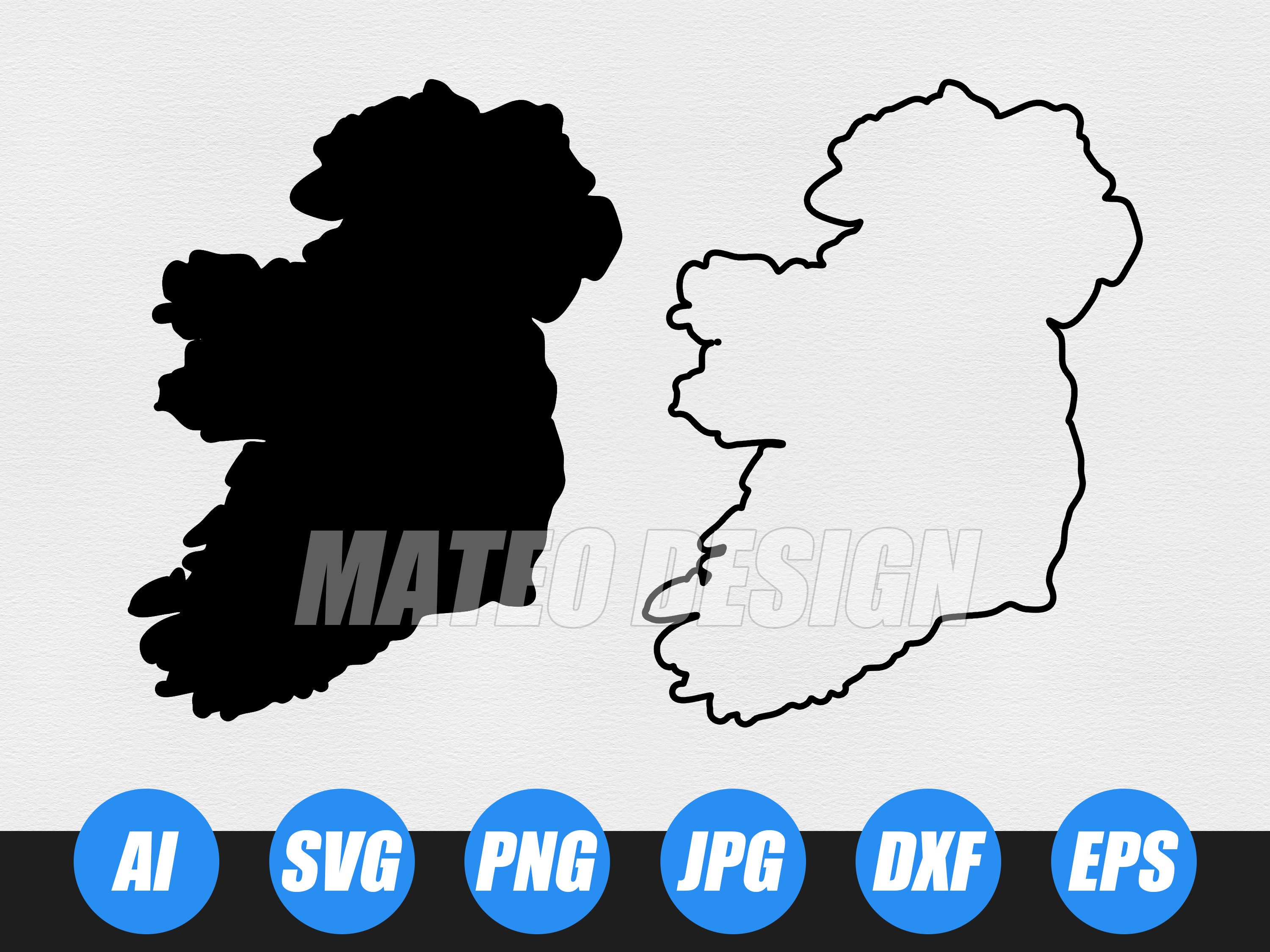 Ireland SVG Ireland Cut Files Ireland Outline SVG Ireland Map Clip Art ...