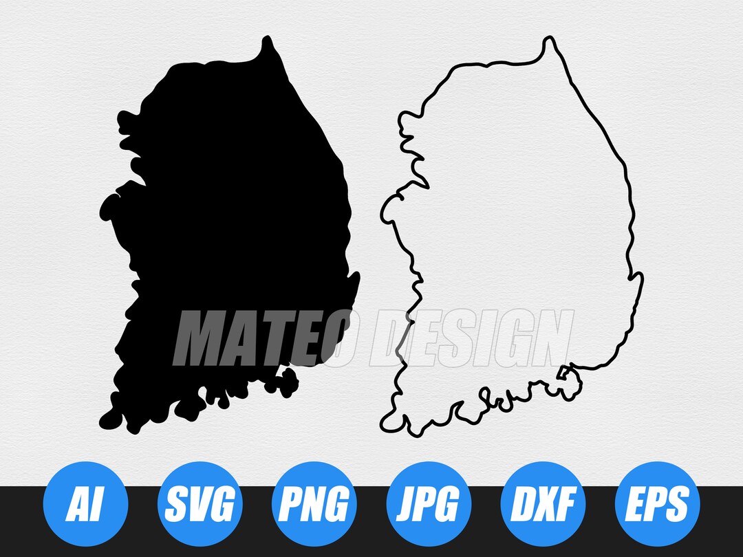 South Korea SVG South Korea Cut Files South Korea Outline SVG South ...