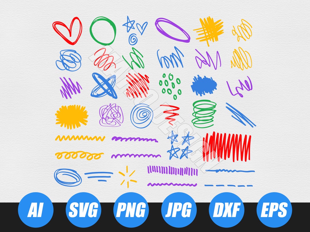 Scribble SVG Bundle, Scribble Lines Svg, Scribble Doodle Svg. Doodles ...