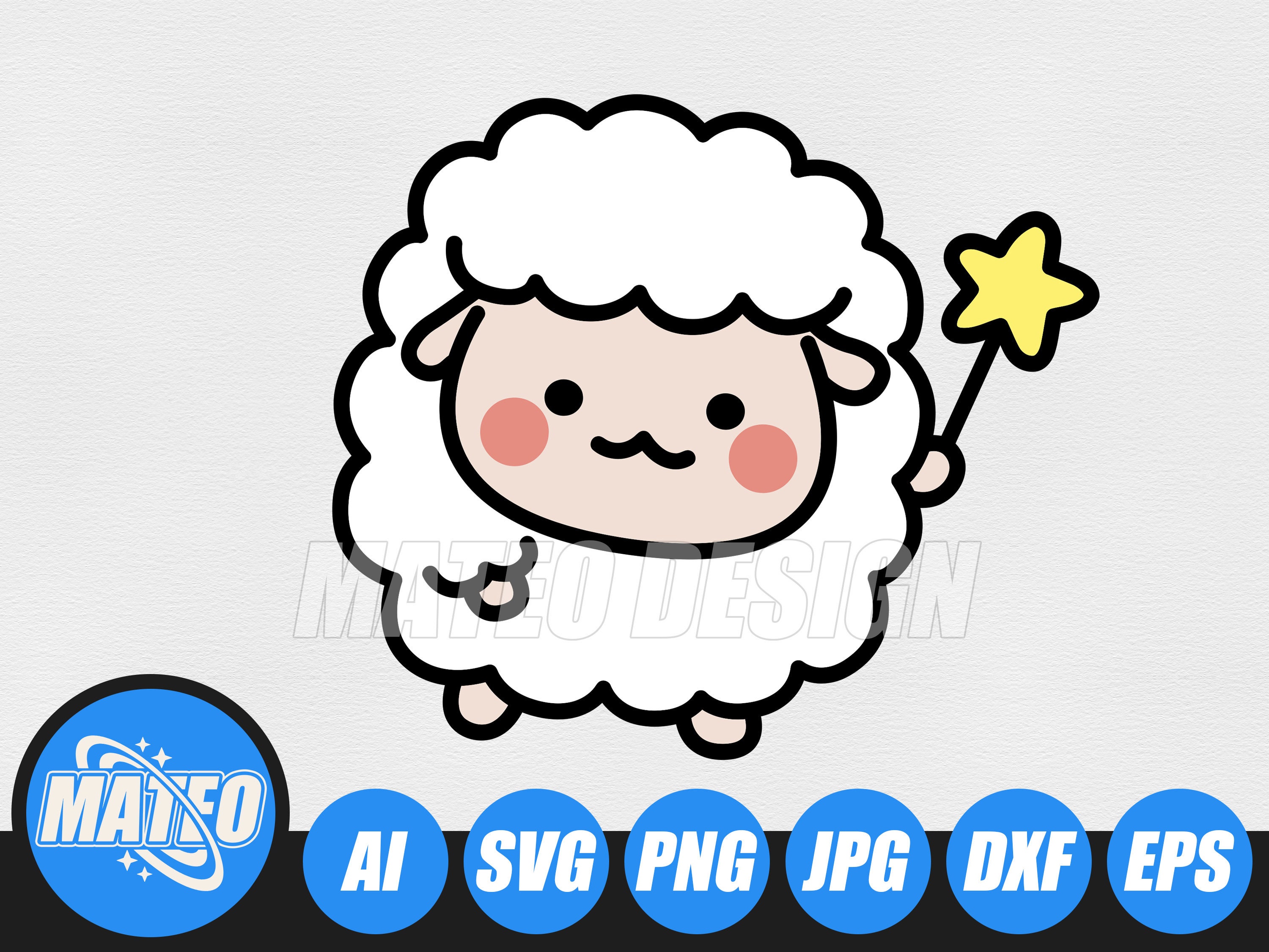 Cute Lamb, Stick Figure Cartoon Sheep, Kids Illustration, Cute Sheep ...