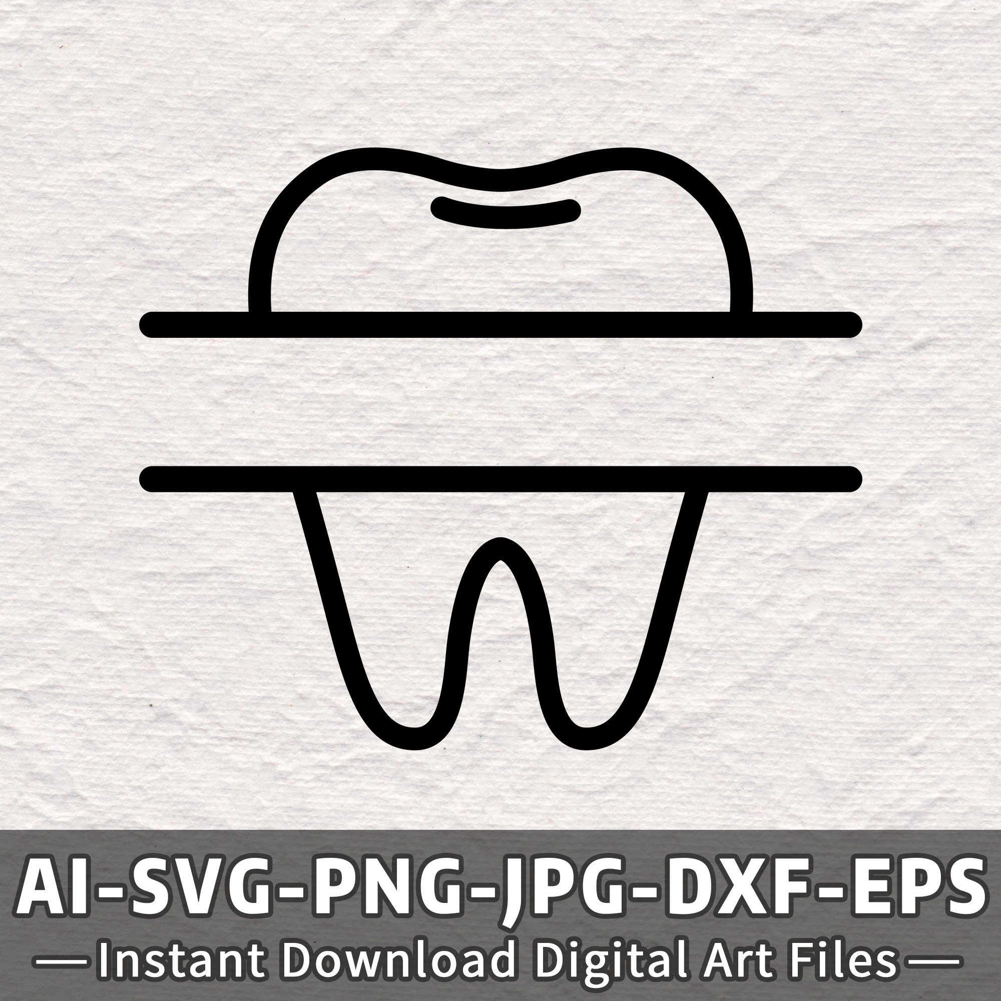 Tooth Split Monogram Teeth, Dentist, Name Frame ai,svg,png,jpg,dxf,eps ...