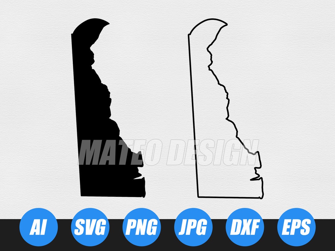 Delaware State SVG Files Delaware Silhouette Cut Files Delaware Vector ...