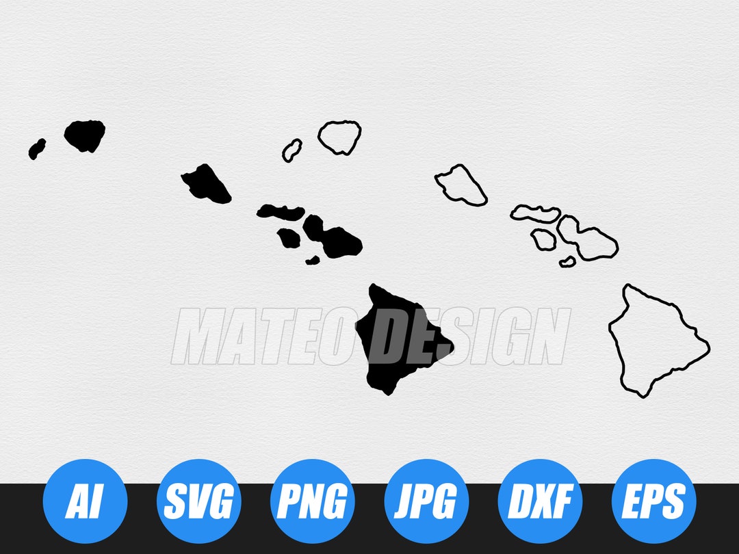 Hawaii State SVG Files | Hawaii Silhouette Cut Files | United States of ...