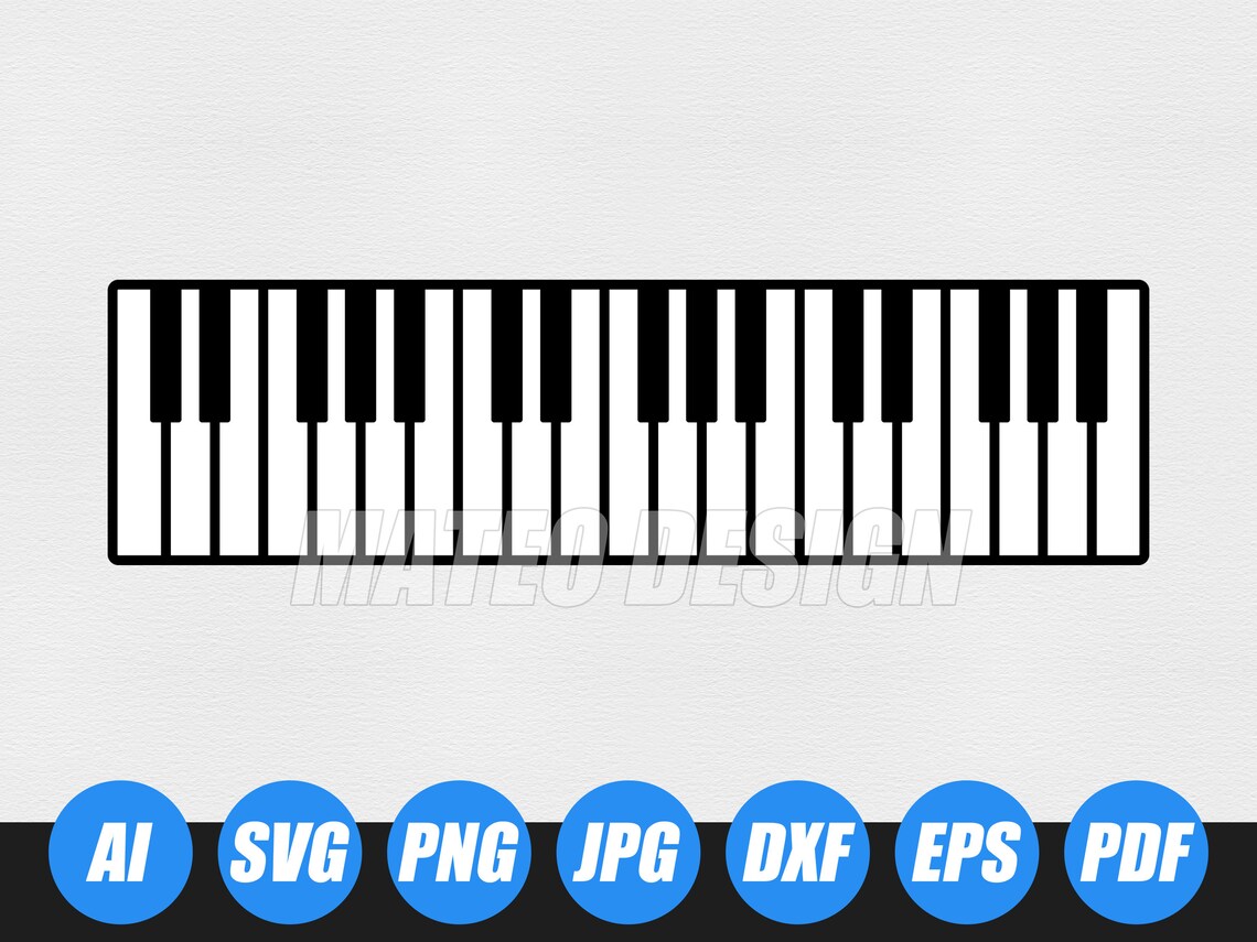 Piano Keyboard Keys SVG Files Piano Cut Files Piano Vector Piano Keys ...