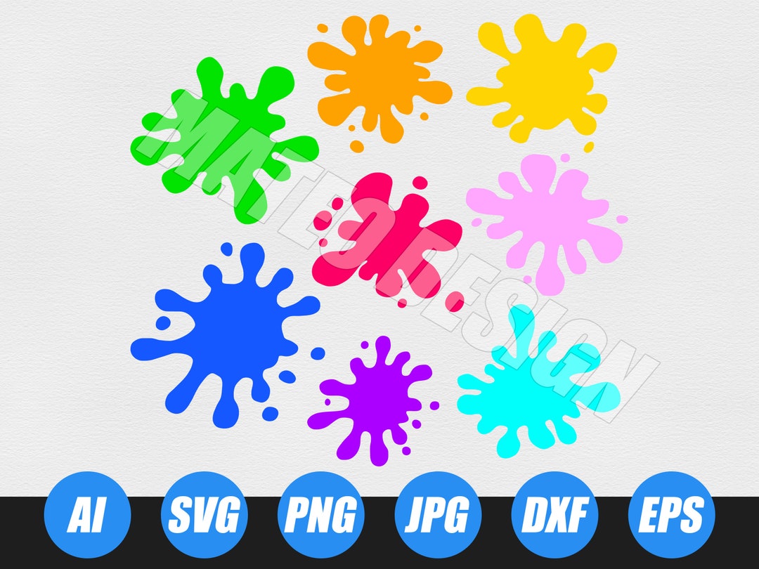 Paint Splatter SVG Bundle Paint Splats Svg Paint Svg Paint - Etsy México