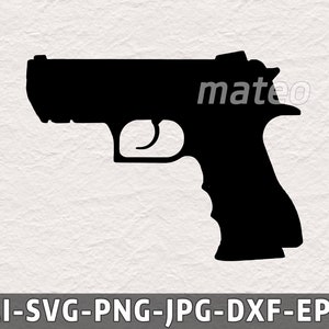 Handgun Clip Art Pistol Gun SVG Files 9mm Pistol Cut Files Handgun ...