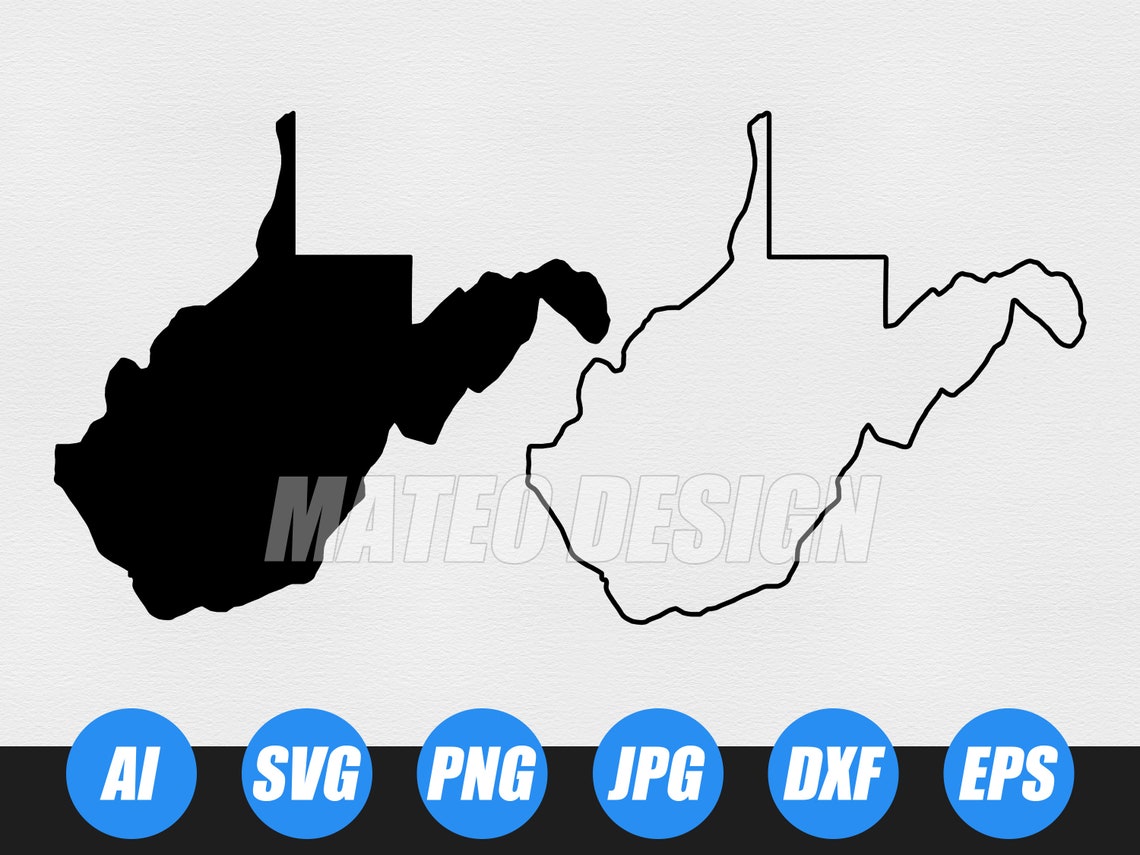 West Virginia State SVG Files West Virginia Silhouette Cut Files West ...