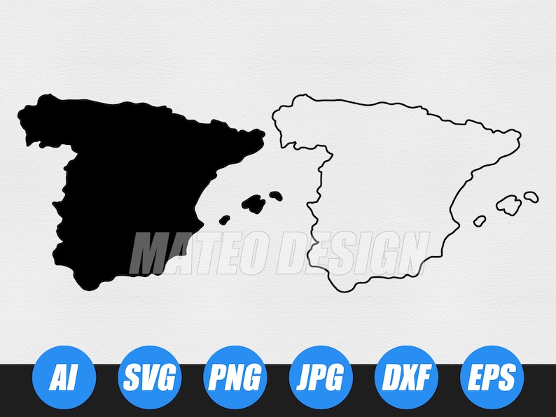Spain SVG Spain Cut Files Spain Outline SVG Spain Map Clip Art Spain ...
