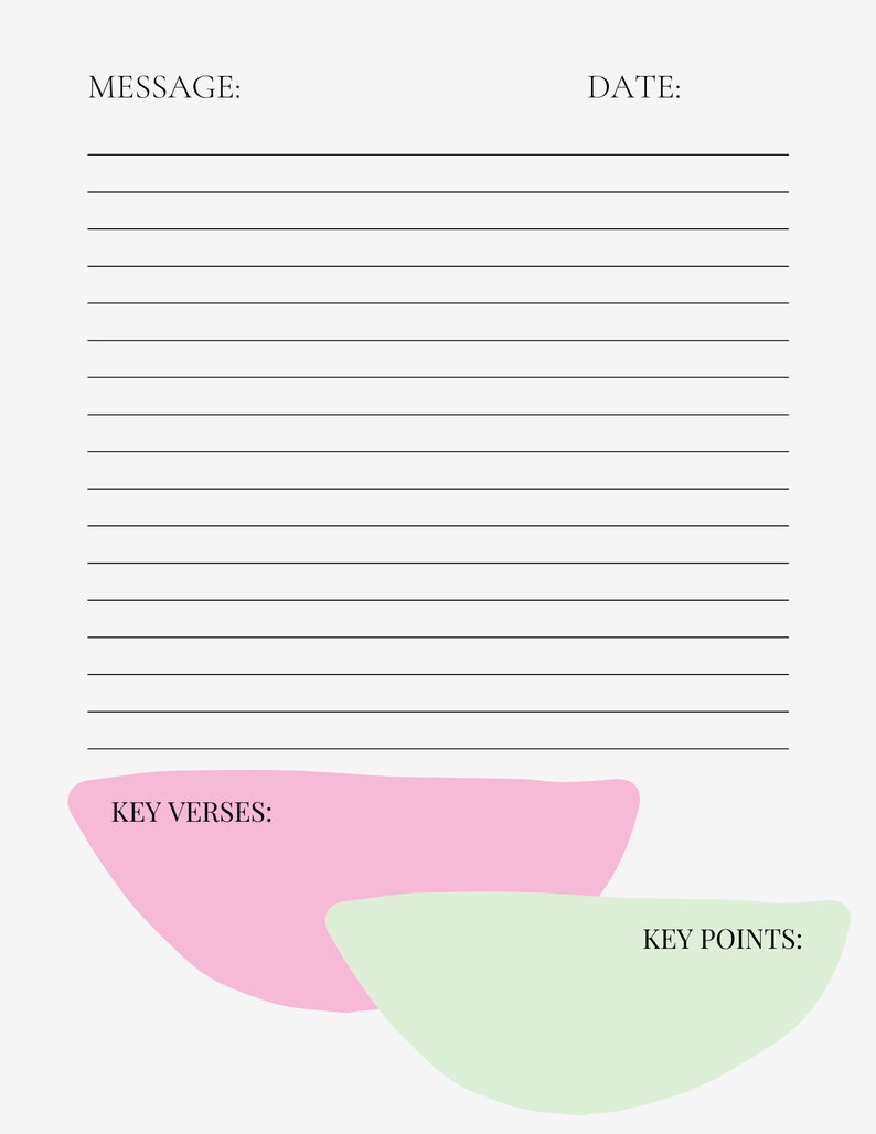 CHURCH NOTES TEMPLATE - Goodnotes Template for Note-taking - Etsy