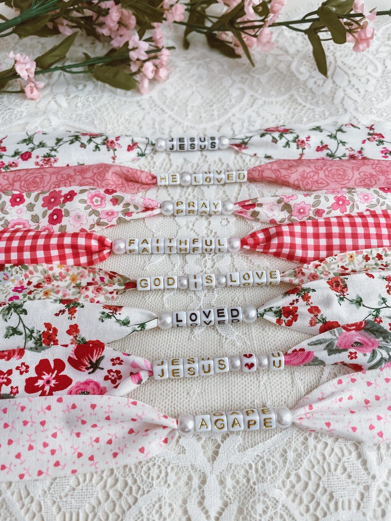 Fabric ‘love’ Bracelets | God is Love Faith Bracelets - Etsy