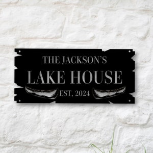 Custom Lake House Metal Sign, Lake Decor, Personalized Lake House Gift ...
