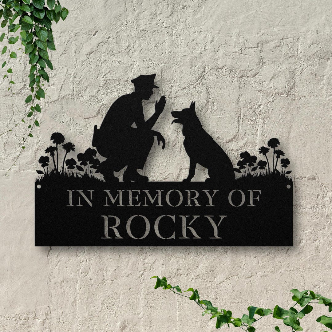 Custom Police K9 Service Dog Memorial Metal Sign, Personalized Fallen ...