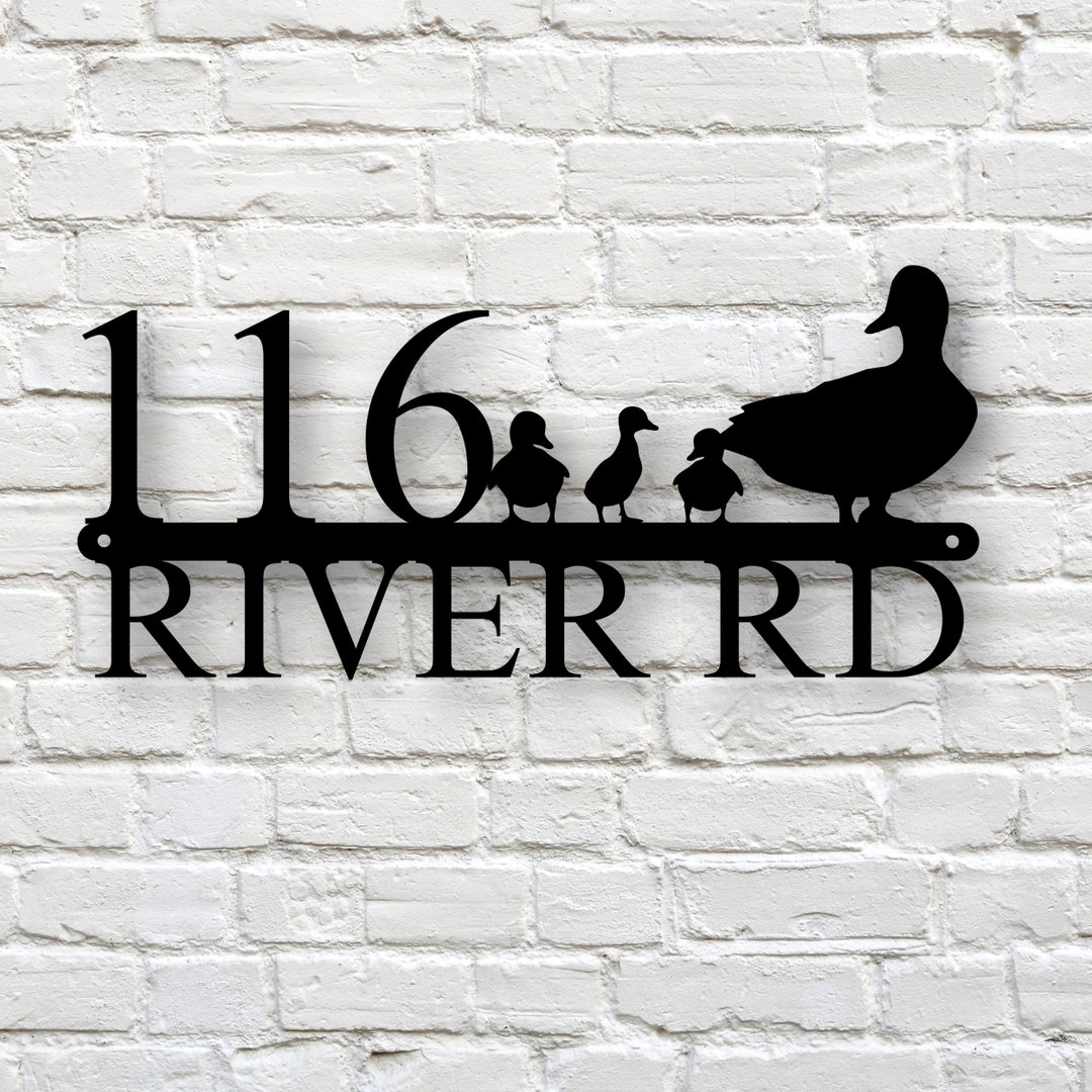 Custom Metal Duck Address Sign, Personalized Farmhouse Decor, Exterior ...