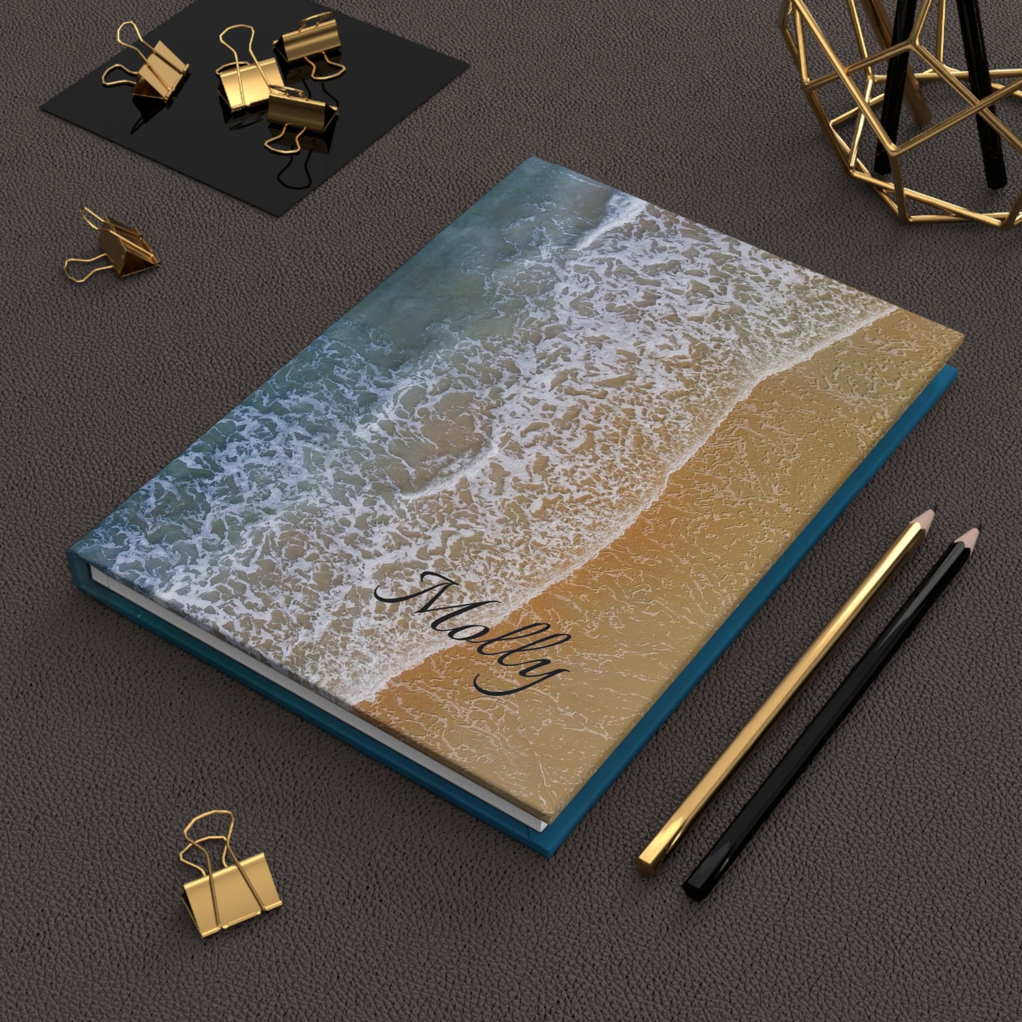 Personalized Ocean Beach Hardcover Journal, Custom Beach Notebook ...