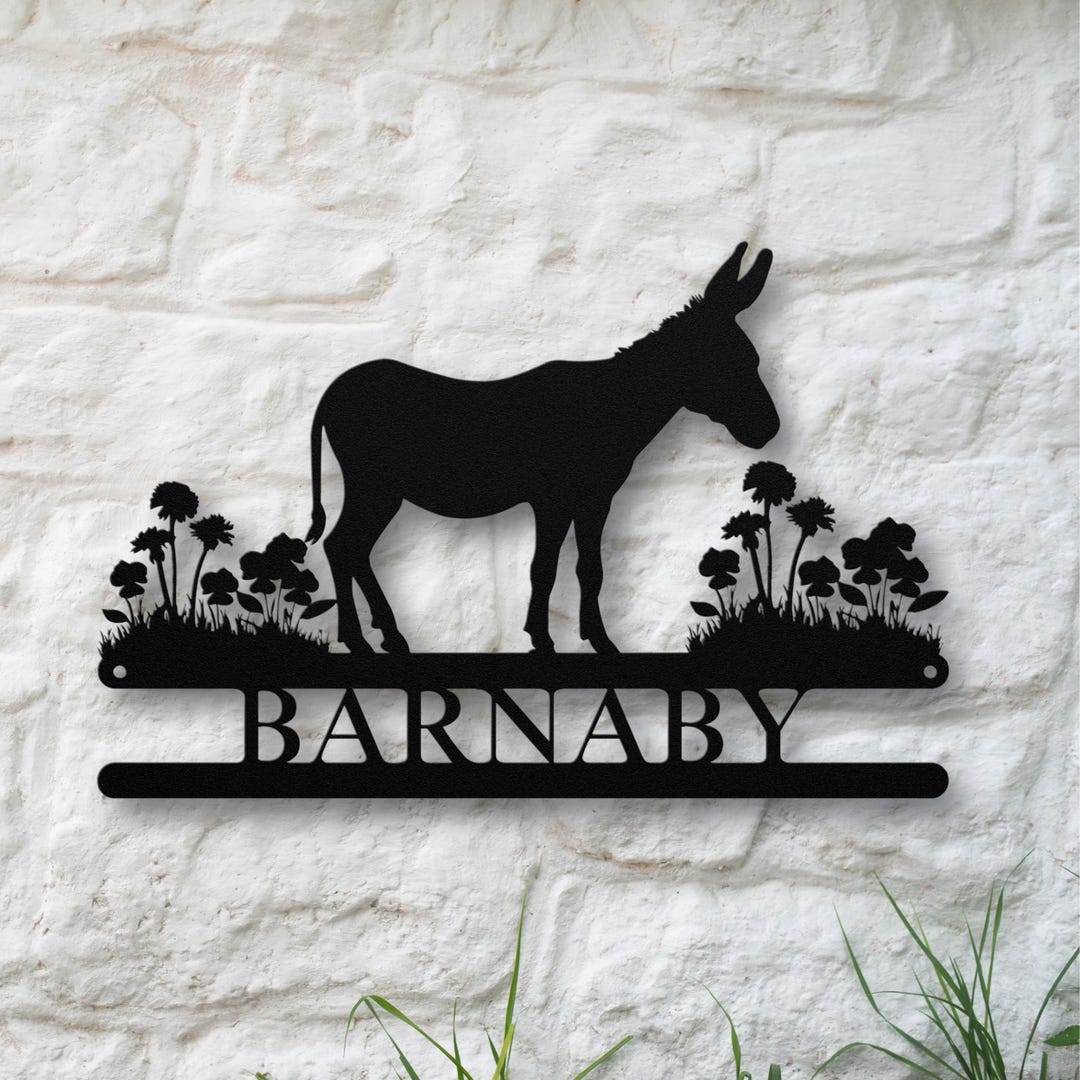 Custom Donkey Metal Yard Sign, Personalized Outdoor Farm Decor, Unique ...