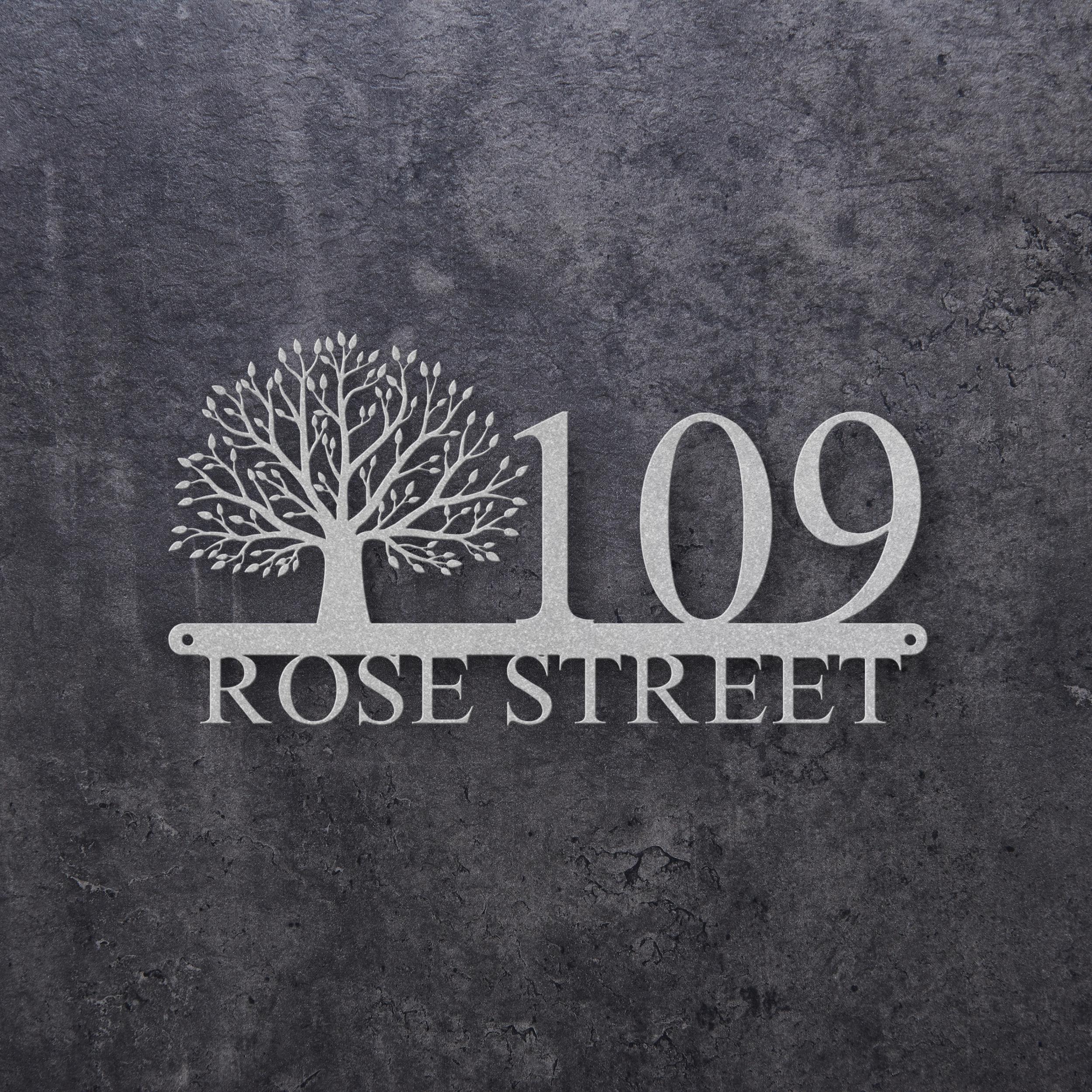 Personalized Metal Tree of Life Address Sign, Custom Metal Home Decor ...