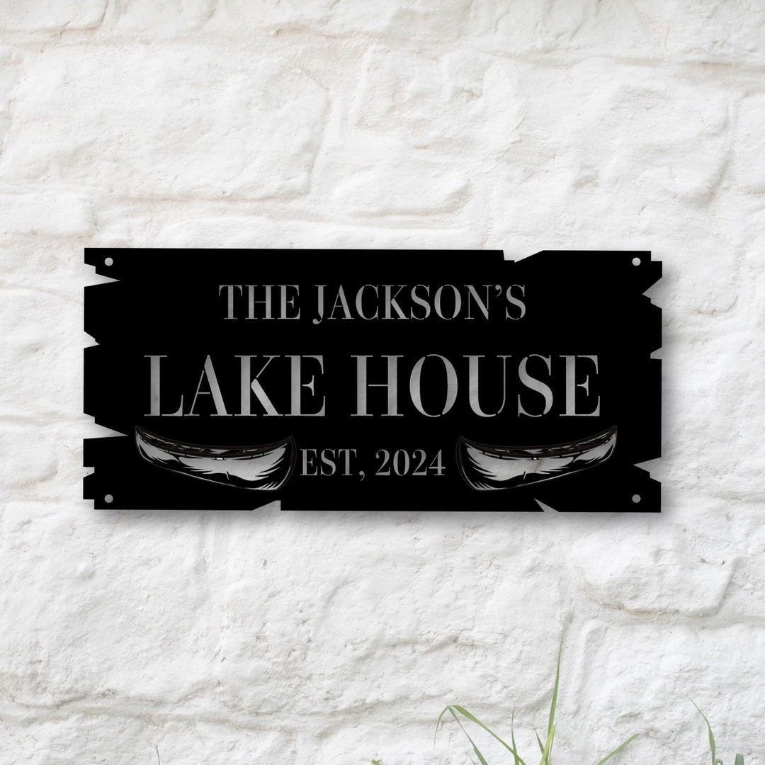 Custom Lake House Metal Sign, Lake Decor, Personalized Lake House Gift ...