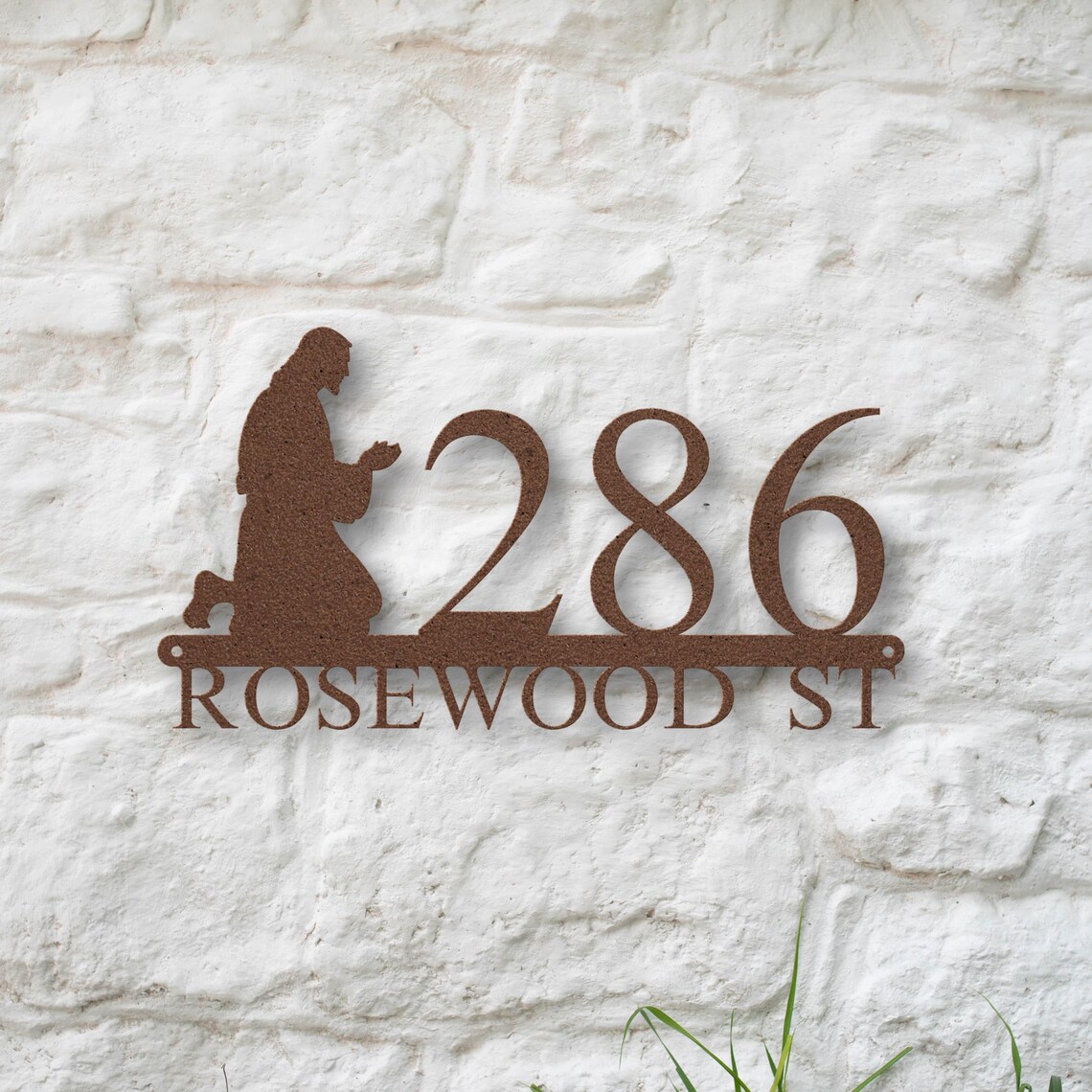 Custom Metal Jesus Address Sign, Personalized Home Decor, Exterior Home ...