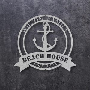 Personalized Beach House Sign, Custom Beach Metal Art, Beach House Gift ...
