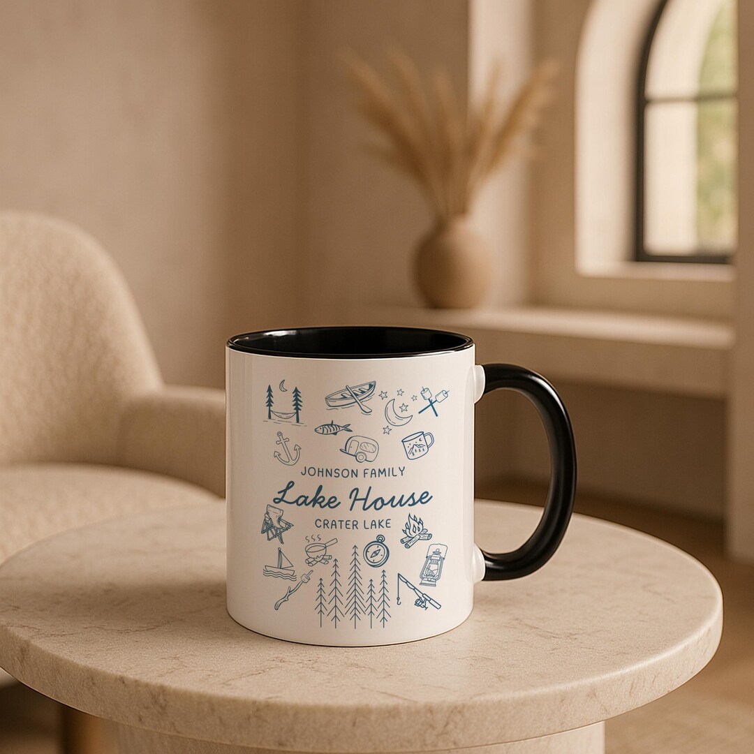 Custom Lake House Coffee Mug, Personalized Accent Mug - Etsy