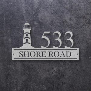 Custom Lighthouse Address Number Metal Sign, Personalized Home Decor ...