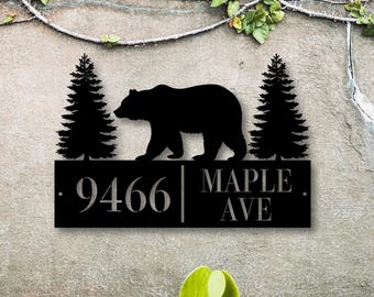 Custom Metal Moose Address Sign, Personalized Farmhouse Decor, Exterior ...