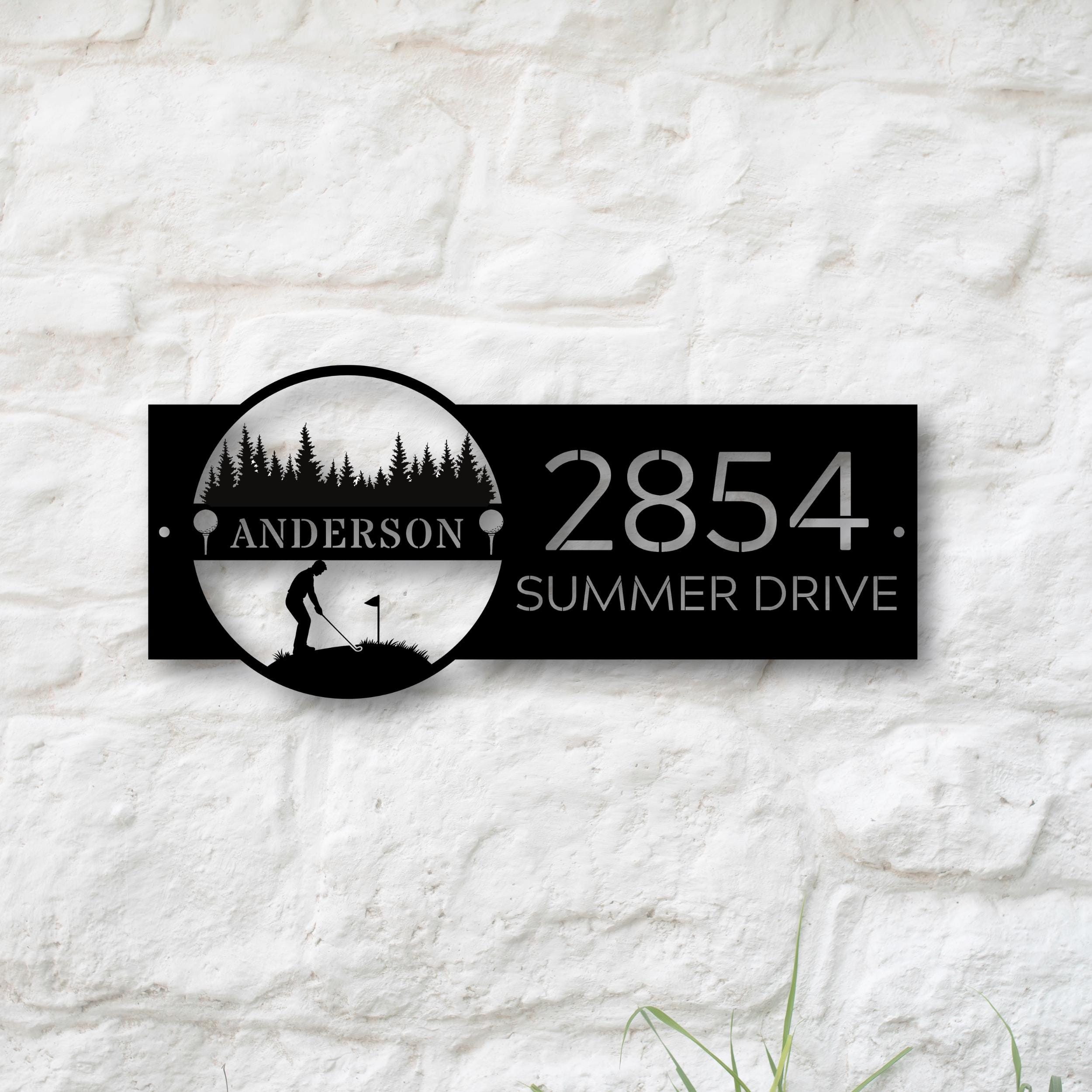 Custom Metal Golf Address Sign, Personalized Golfer Home Decor ...