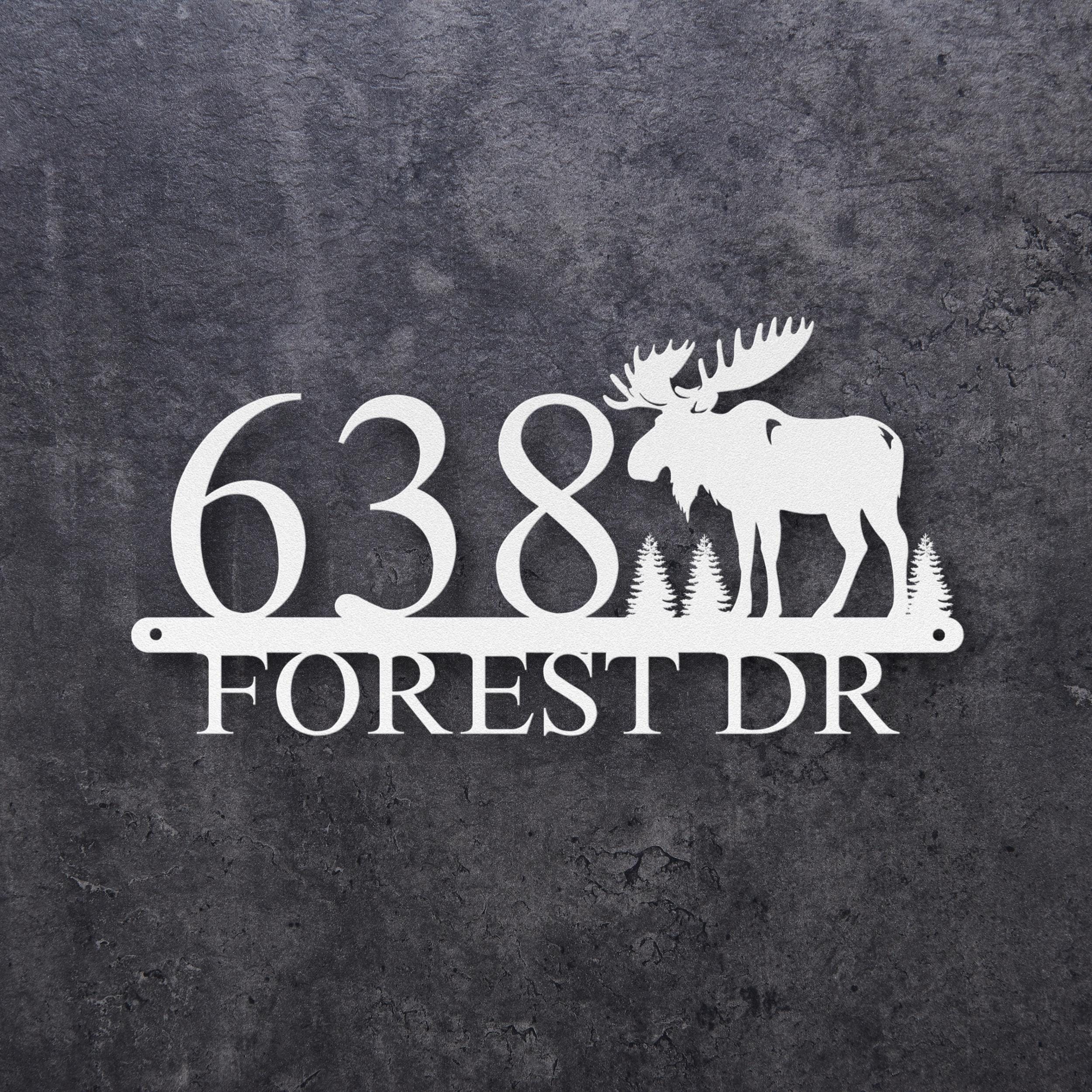 Custom Metal Moose Address Sign, Personalized Farmhouse Decor, Exterior ...