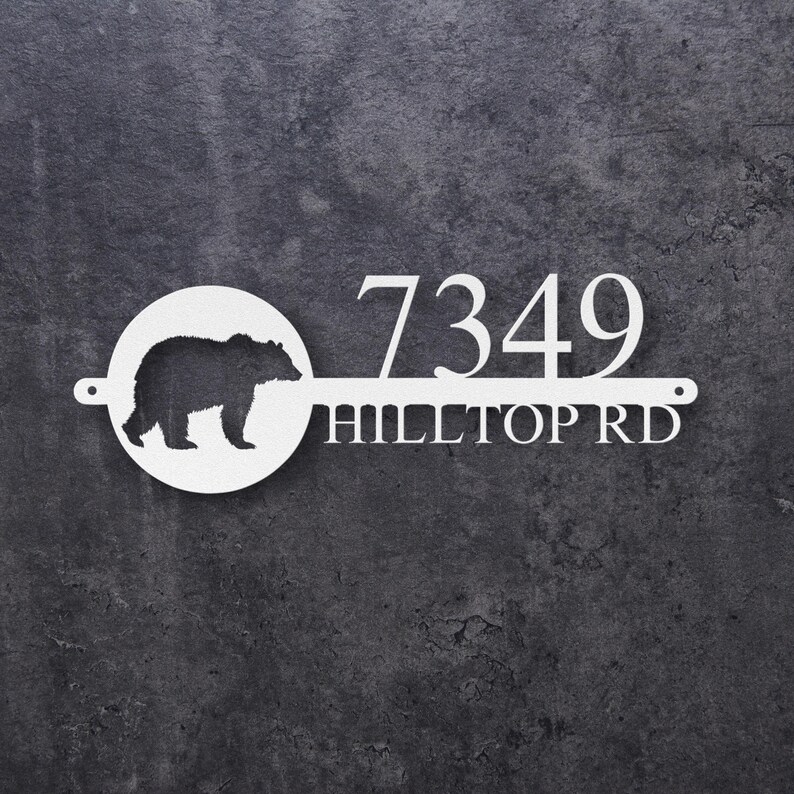 Custom Bear Address Metal Sign, Personalized Farmhouse Decor, Exterior ...