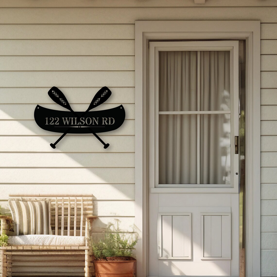 Custom Canoe Address Metal Sign, Personalized Lake House Decor ...