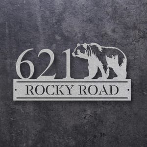 Custom Bear Address Metal Sign, Personalized Home Decor, Exterior ...