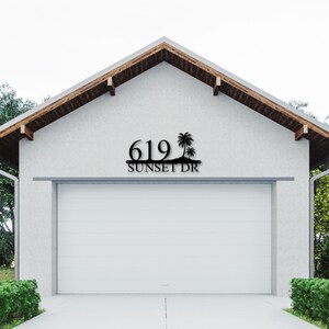 Custom Palm Tree Address Number Metal Sign, Personalized Home Decor ...